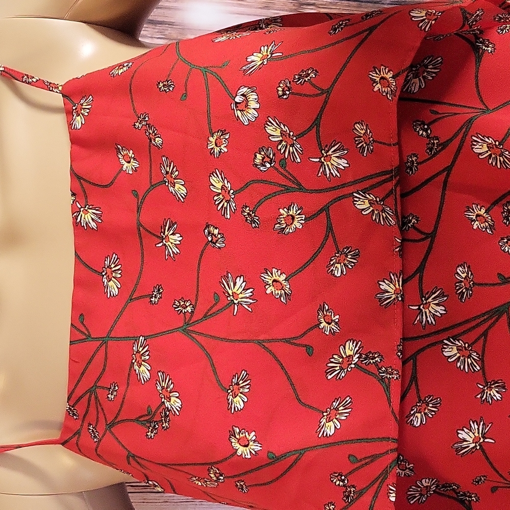 Tabitha Webb Red Daisy Spaghetti Strap Dress Size 6 - Gem